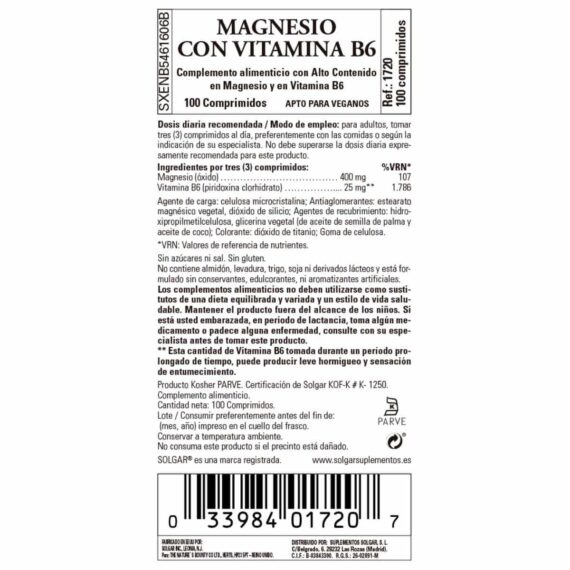 Magnesio + B6 - 100 Comprimidos | Cero Residuo - Tienda Online Zero Waste